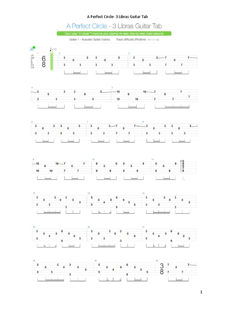 A Perfect Circle-3 Libras Guitar Tab | PDF