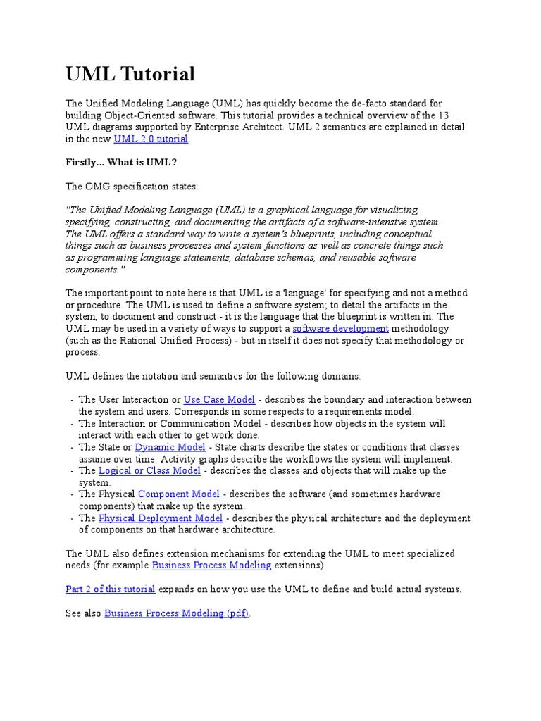 UML Two (Sparx Old) | PDF | Class (Computer Programming) | Use Case