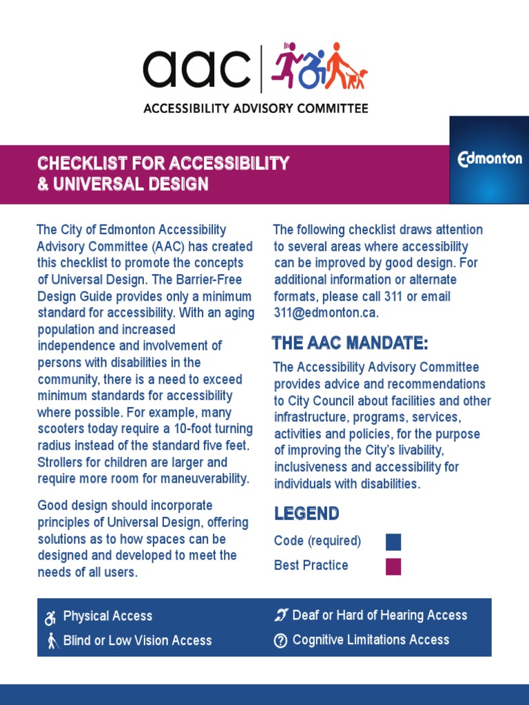 Checklist For Accessibility & Universal Design: The Aac Mandate | PDF ...