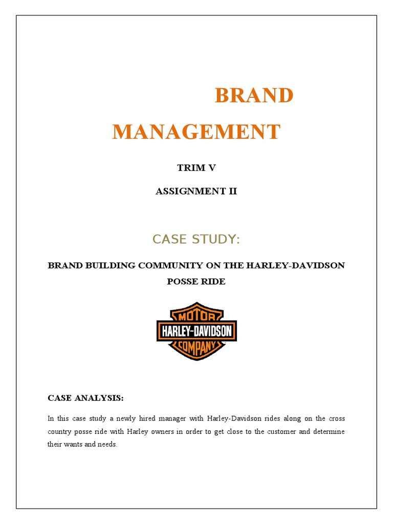 Brand Management: Case Study | PDF | Harley Davidson | Brand