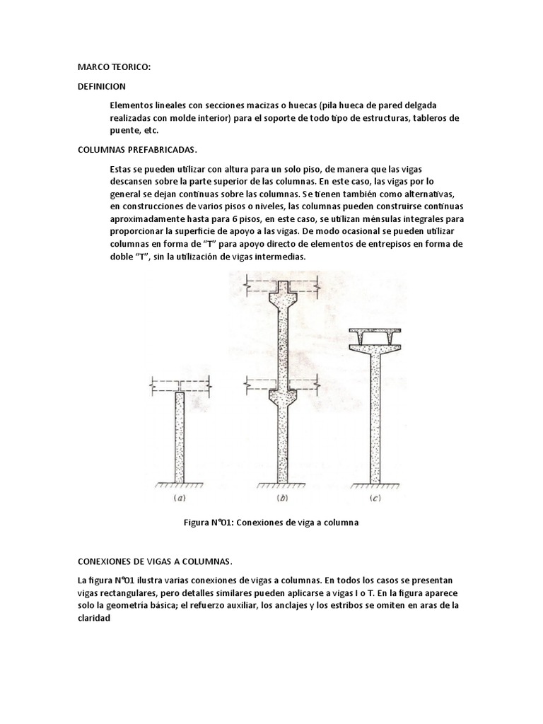 Columnas Prefabricadas: Diseño y Montaje | PDF | Columna | Fundación ...