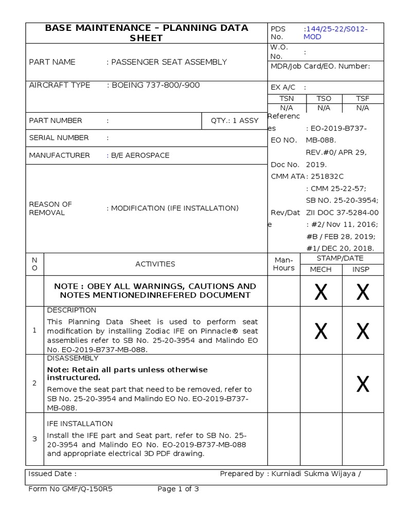 PD Sheet - S012-MOD - R2 | PDF | Aviation | Aircraft