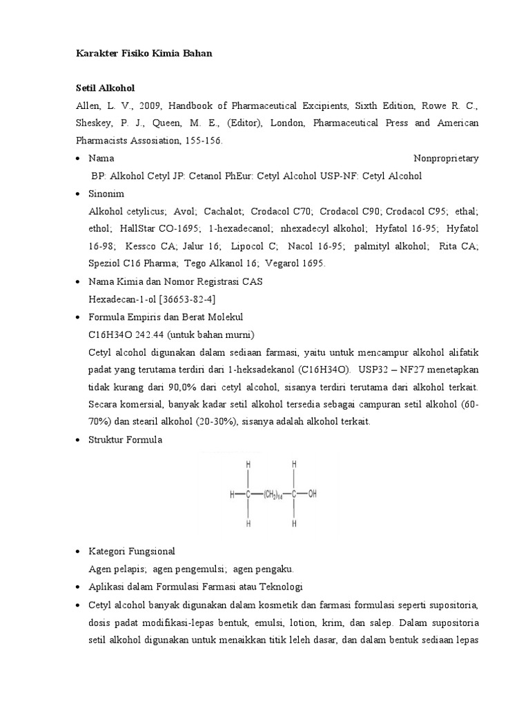 Setil Alkohol | PDF