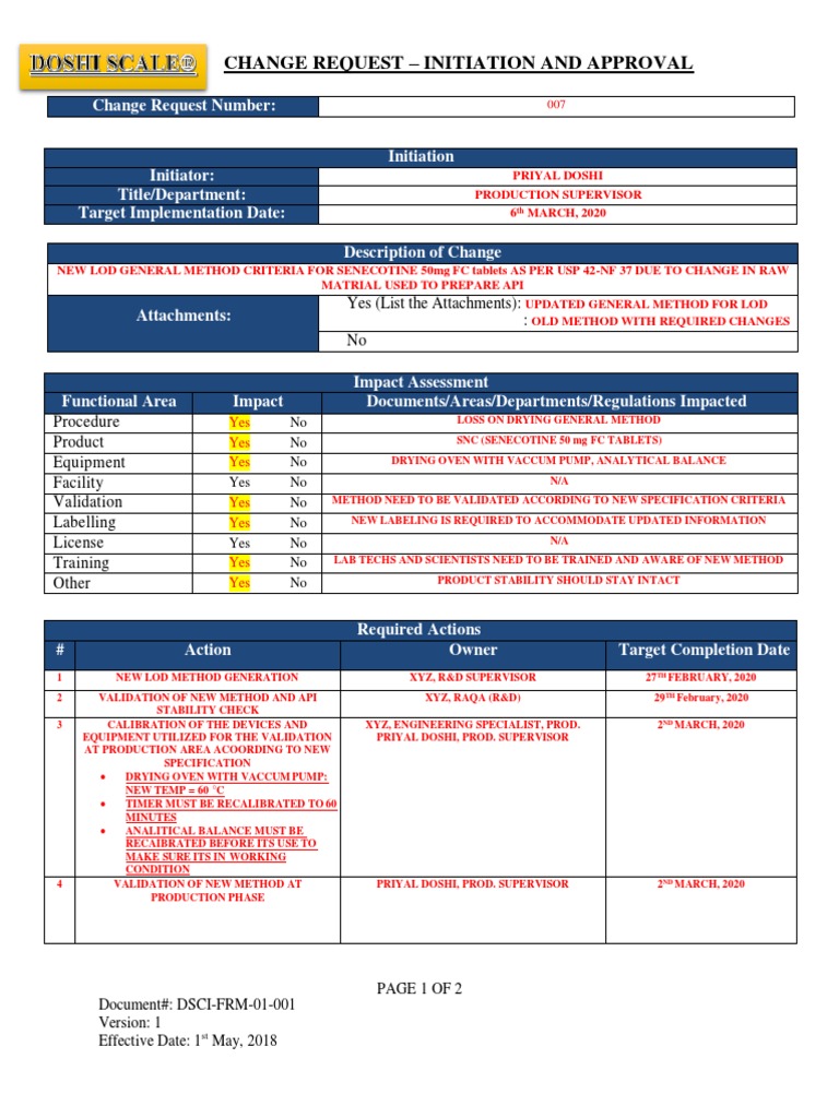Final Change Contol PDF | PDF | Vacuum | Verification And Validation