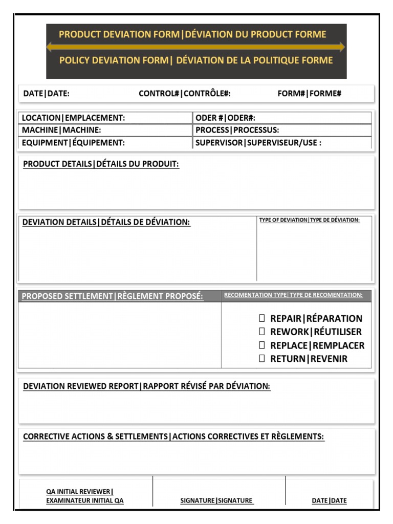 A Comprehensive Deviation Policy for Quality Manufacturing | PDF | Business