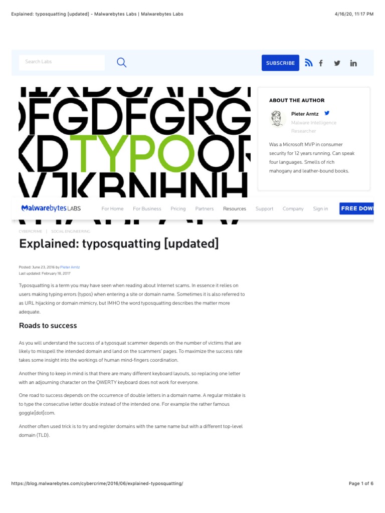 Explained: Typosquatting (Updated) : Roads To Success | PDF | Domain ...