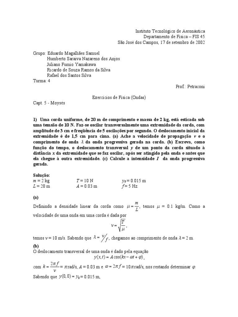 Cap5 Modelo 3 | PDF | Ondas | Quantidade