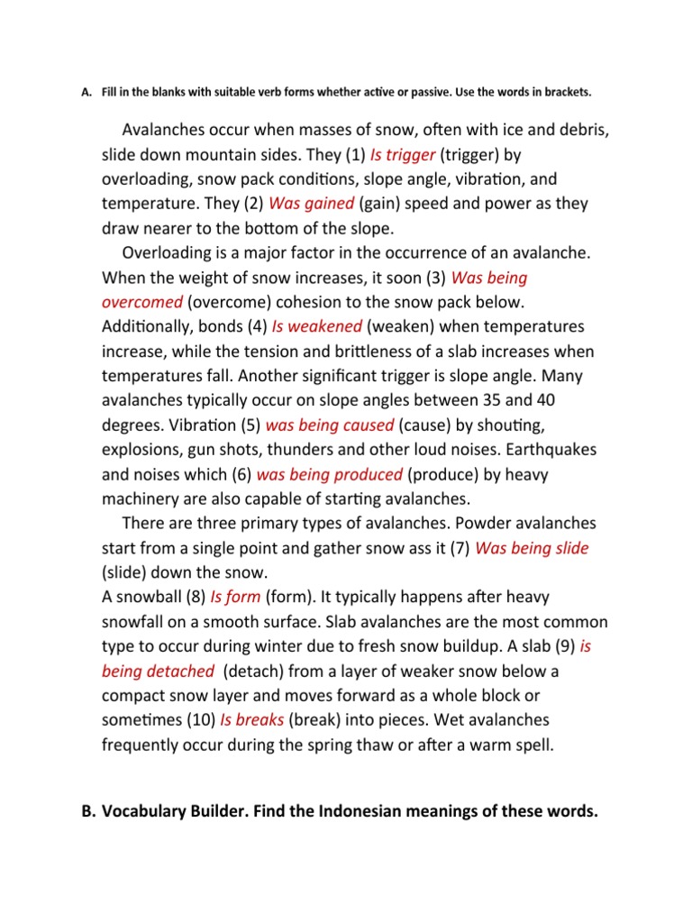 Explanation Text - Avalanches | PDF | Winter Phenomena | Snow
