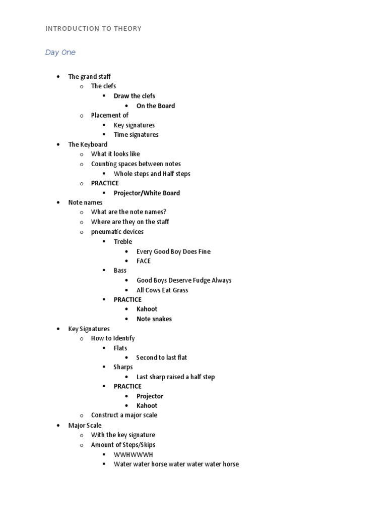 Theory Lesson Plan | PDF
