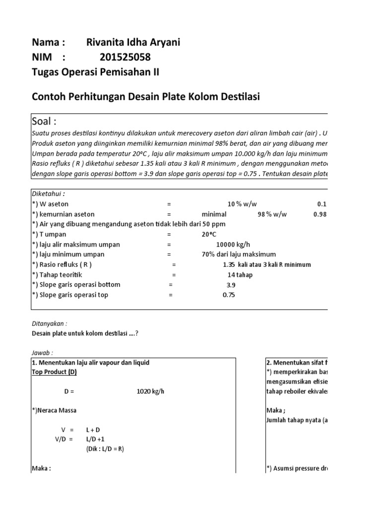 Tugas Operasi Pemisahan 2 | PDF