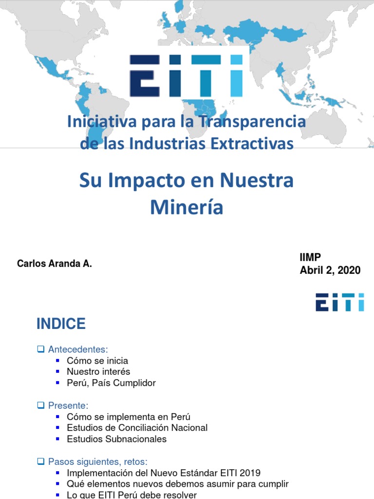 EITI y Minería Peru - IIMP020420 | PDF | Minería | Responsabilidad