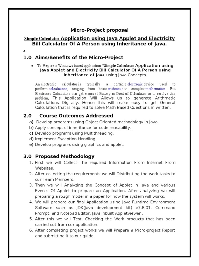JPR Proposal | PDF | Java (Programming Language) | Calculator