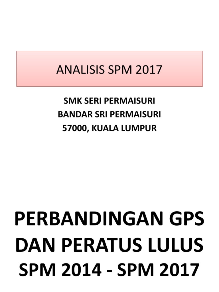 Analisis SPM 2018 Powerpoint | PDF