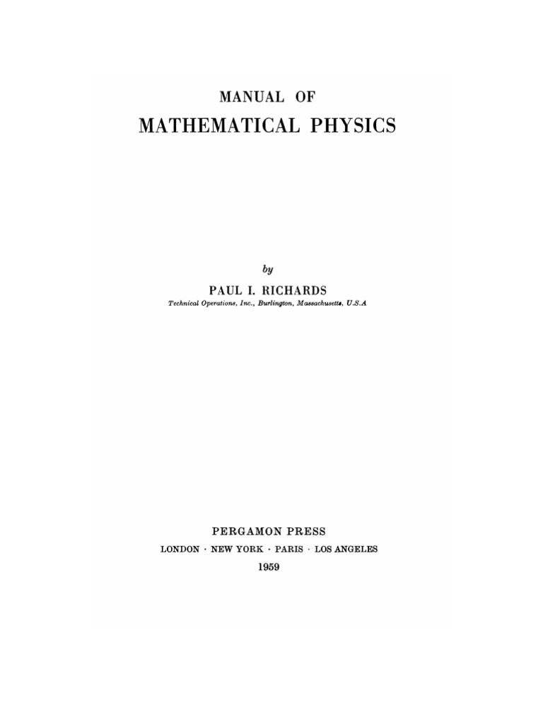 Mathematical Physics | PDF | Science & Mathematics