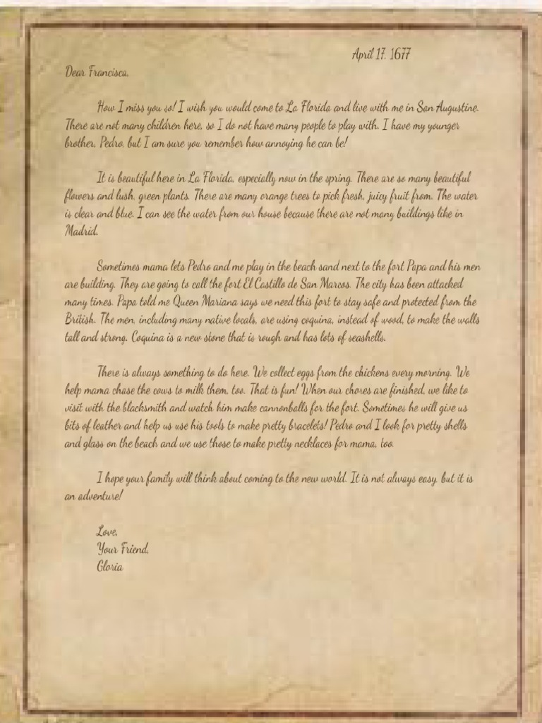 Letter Home Example | PDF