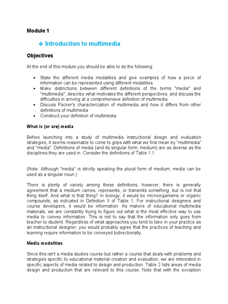 Module Multimedia Technologies Module1 | PDF | Data Compression | Multimedia