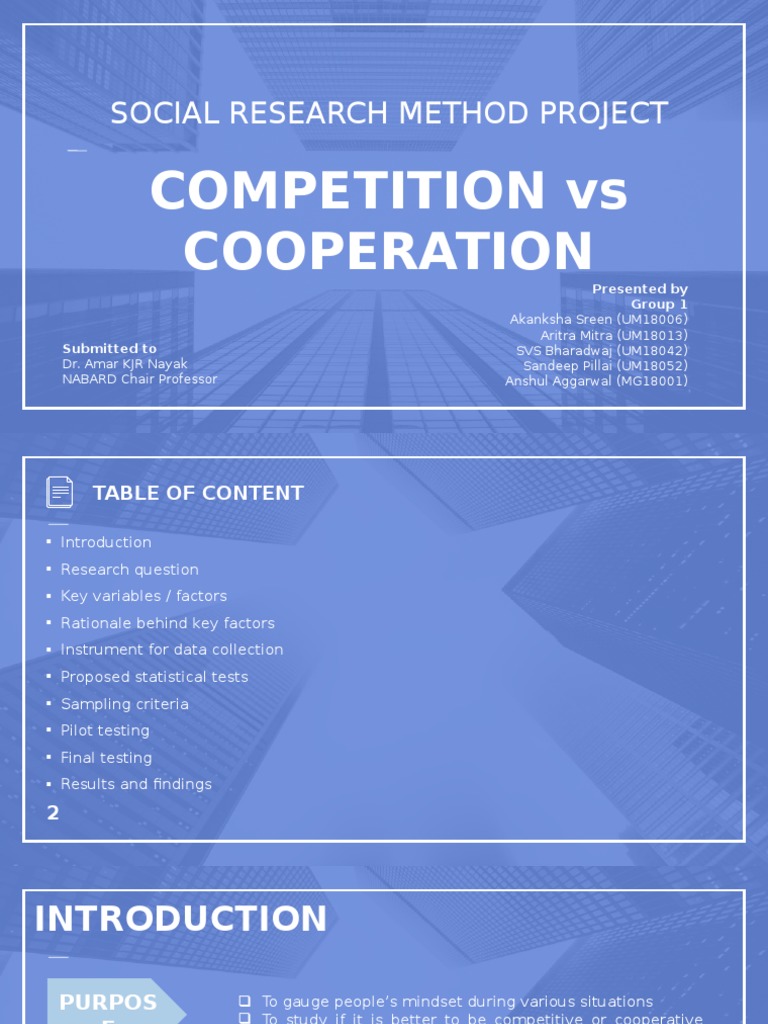 Competition Vs Cooperation - Social Research Methods | PDF | Regression ...