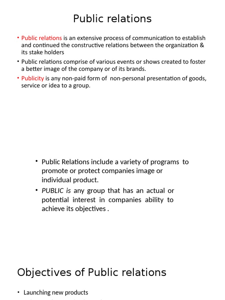 Public Relations | PDF