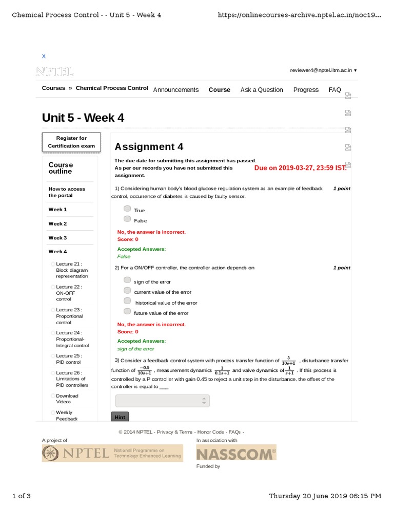 Unit 5 - Week 4: Assignment 4 | PDF | Control Theory | Process Control