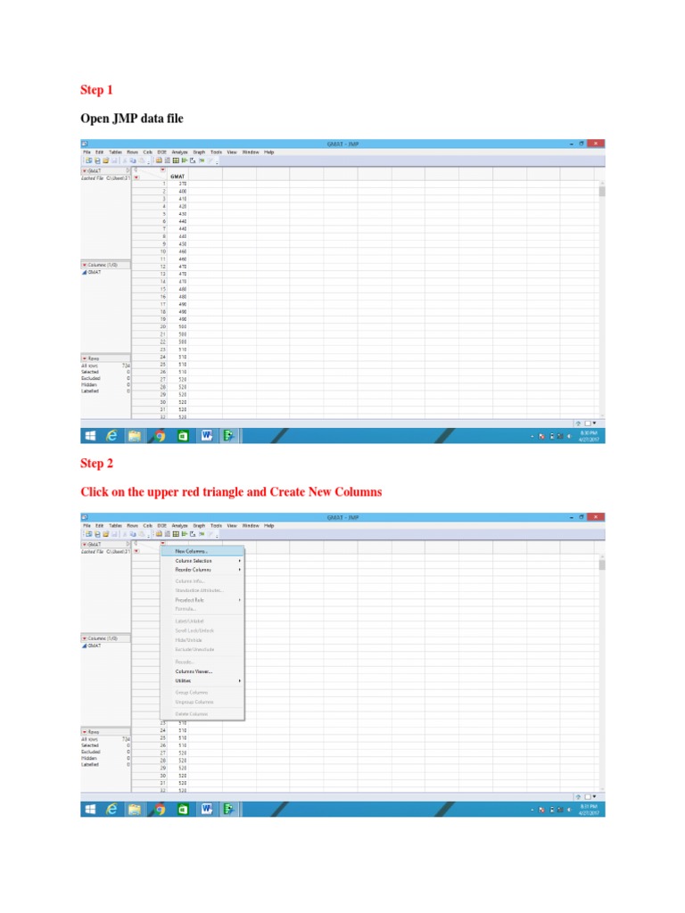 JMP Tutorial 1 PDF | PDF