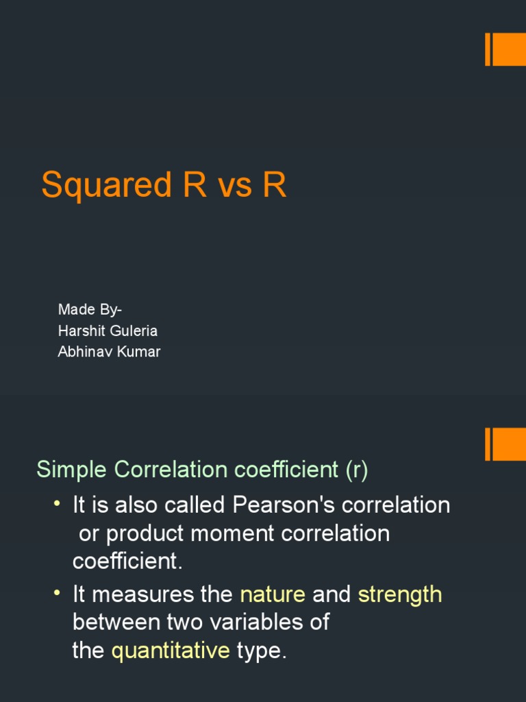 Squared R Vs R | PDF | Correlation And Dependence | Errors And Residuals