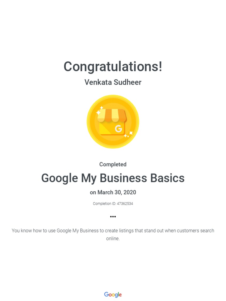 Google My Business Basics | PDF