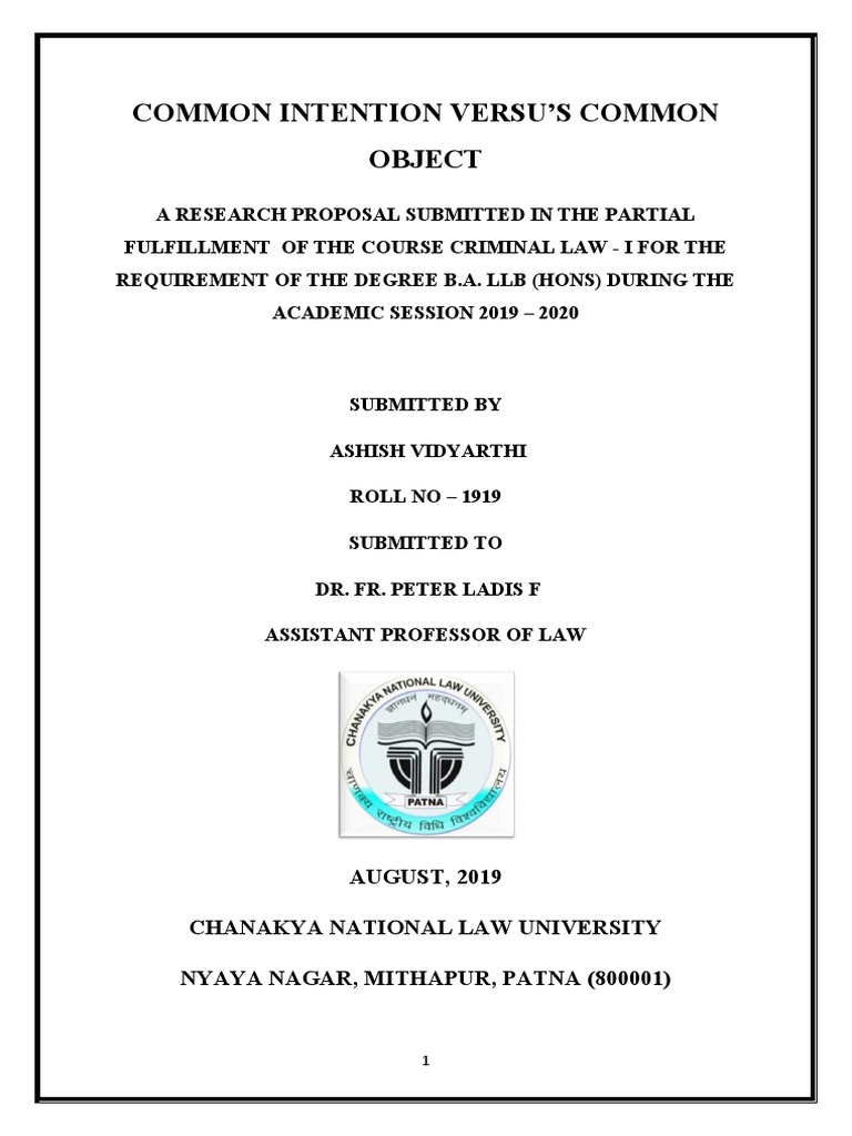 Common Intention Versu'S Common Object | PDF | Mens Rea | Intention (Criminal Law)