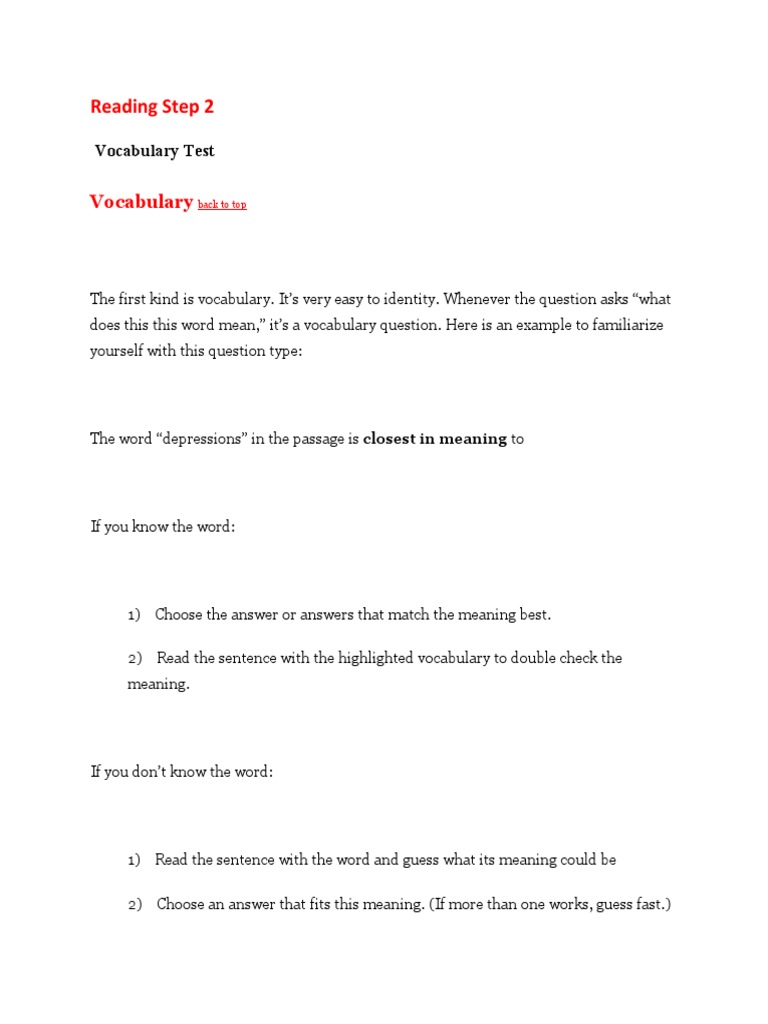 Notefull Reading Step2 | PDF | Question | Vocabulary