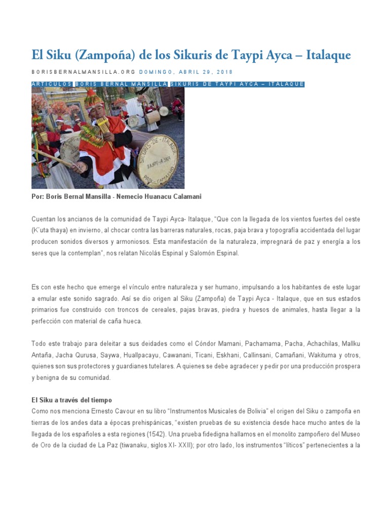 El Siku Italaque | PDF | Escala (música) | Entretenimiento (general)