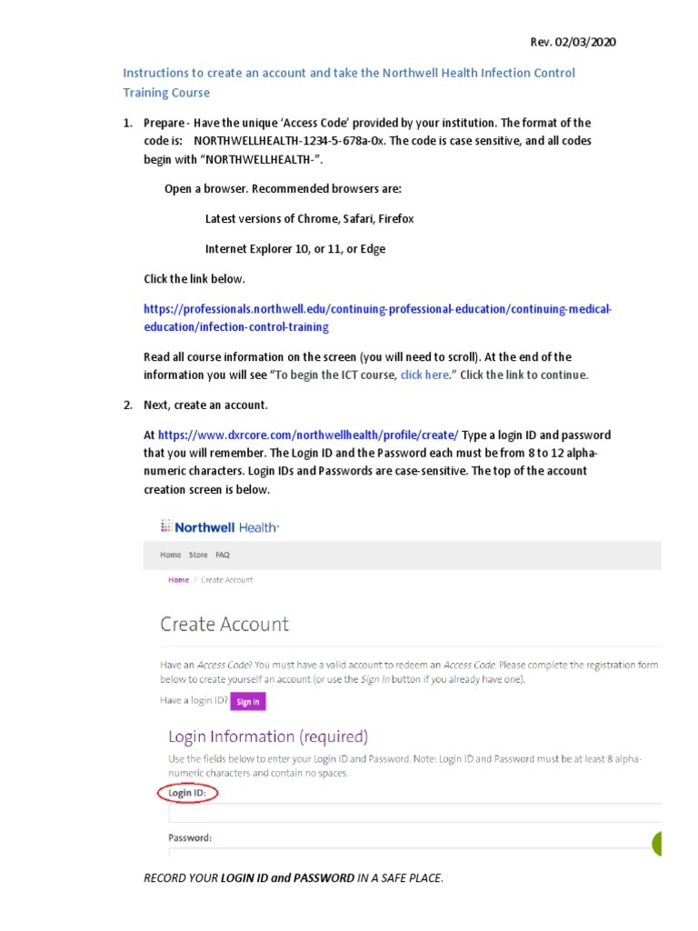 Resident Instructions - Infection Control | PDF | Login | Password