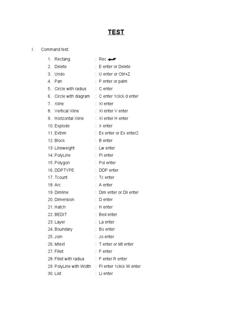 AutoCAD Test | PDF | Geometric Objects | Euclidean Plane Geometry