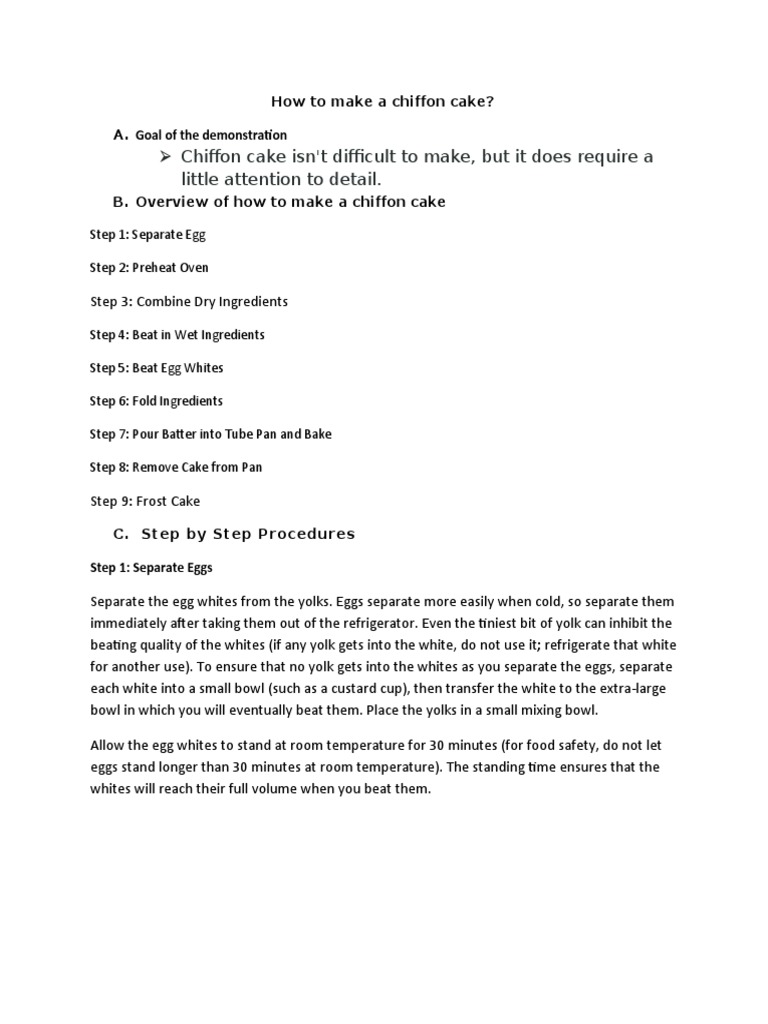 How To Make A Chiffon Cake PDF Cakes Flour