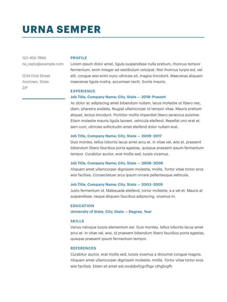 Urna Semper: 123-456-7890 1234 First Street Anytown, State ZIP | PDF