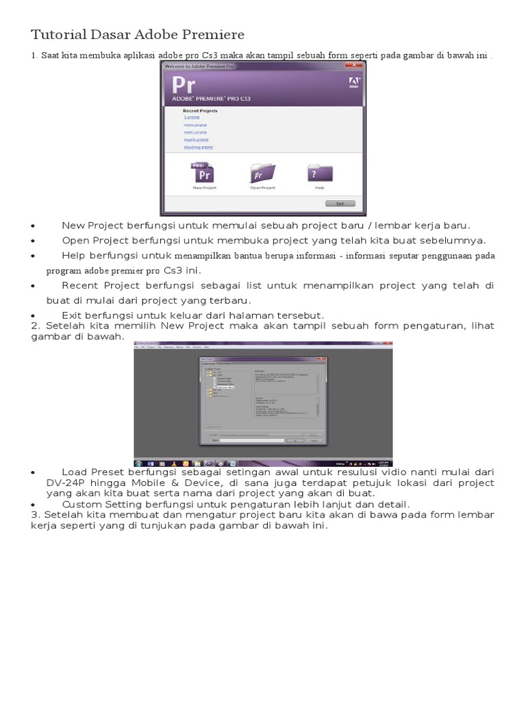 Tutorial Dasar Adobe Premiere | PDF