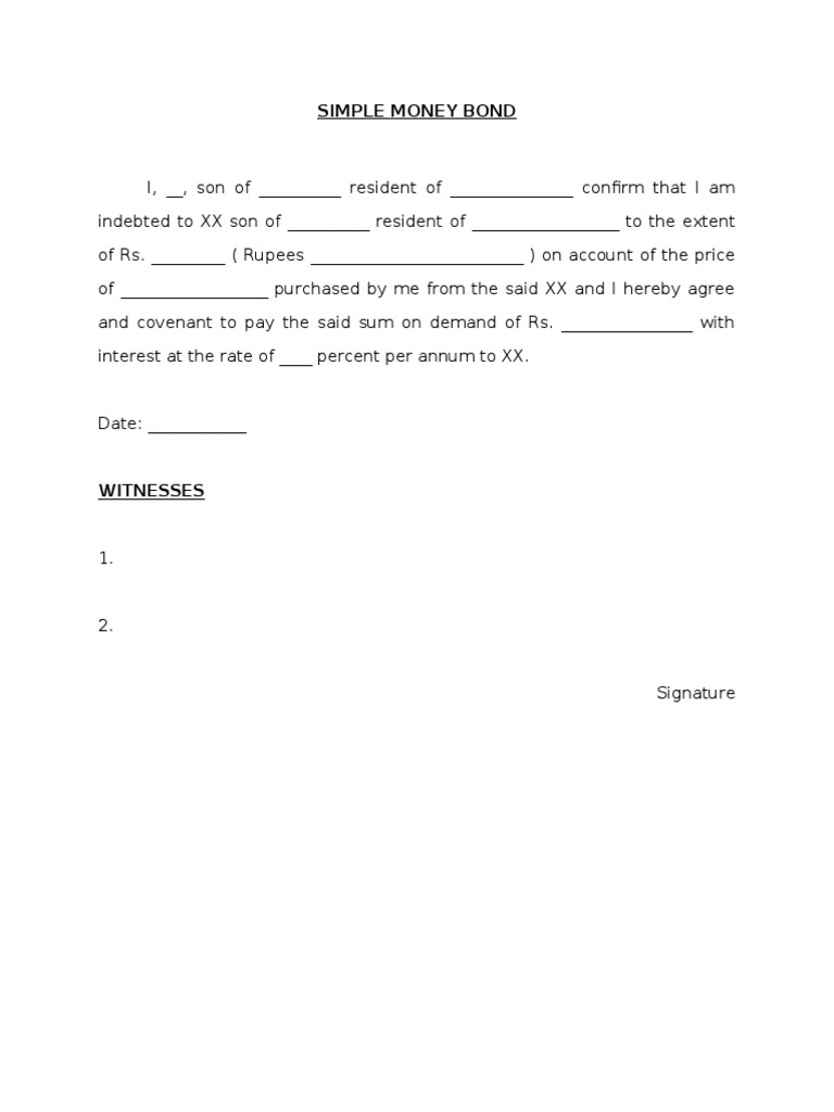 Simple Money Bond | PDF