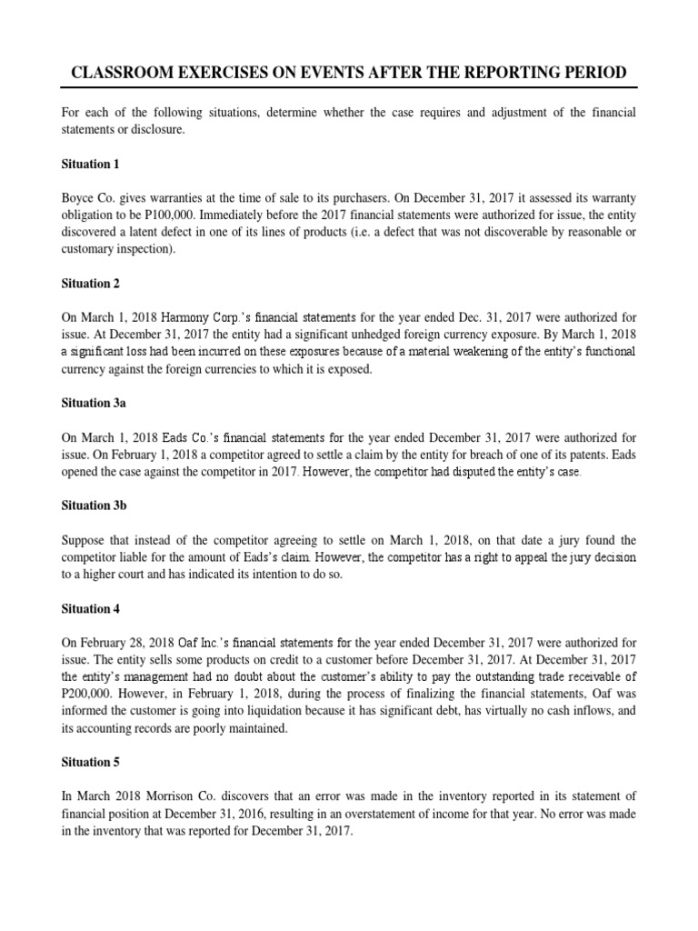 Assessing Subsequent Events: Determining the Need for Adjustments or ...
