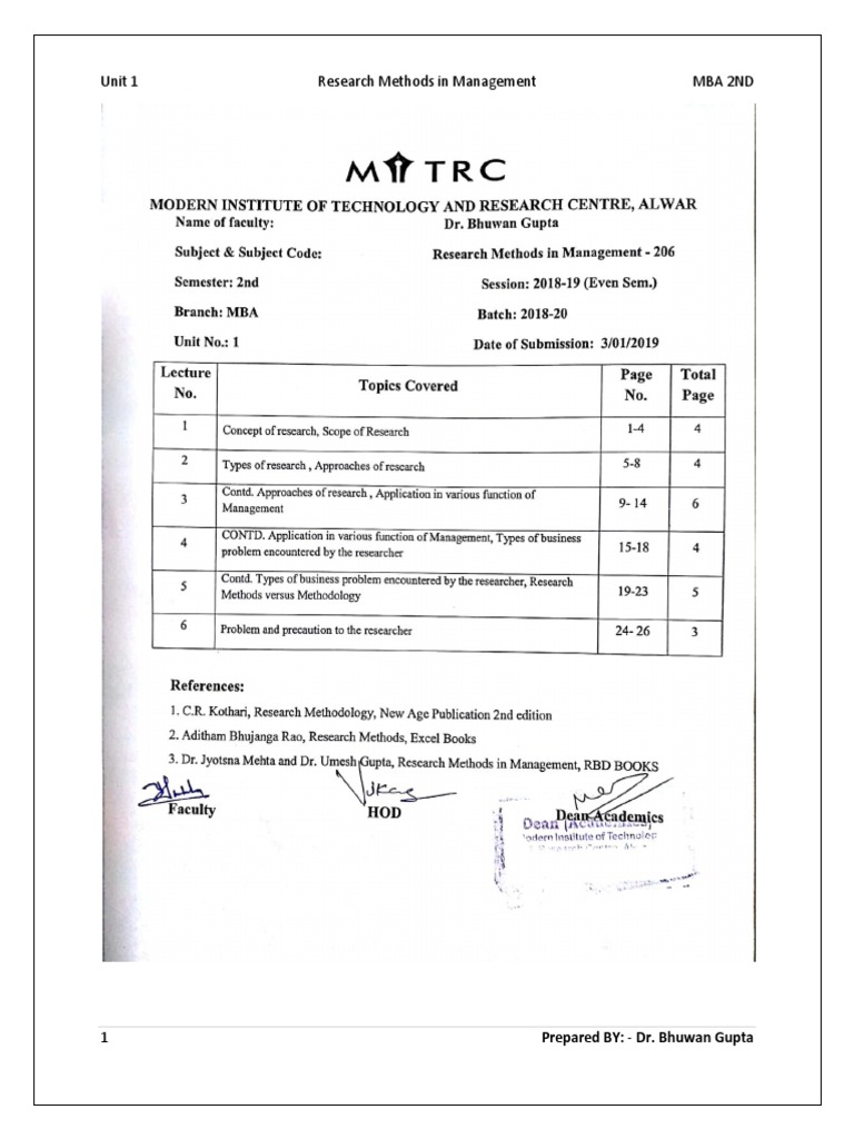RMM Unit 1 PDF | PDF | Quantitative Research | Qualitative Research