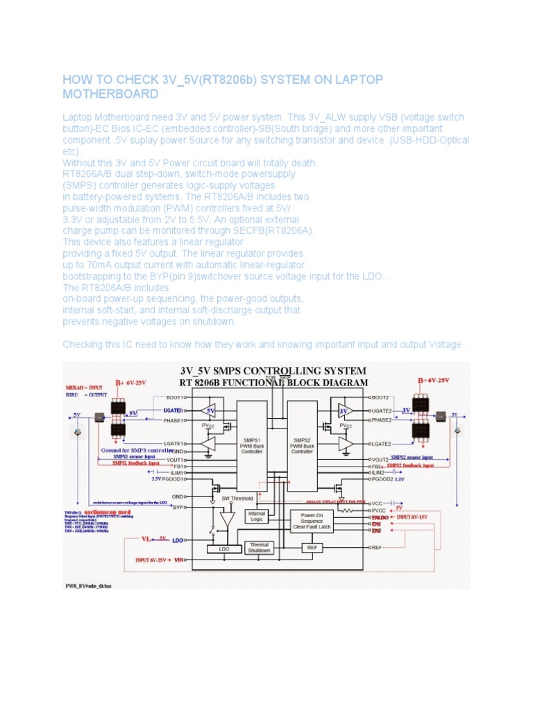 HOW TO CHECK 3V - 5V (RT8206b) SYSTEM ON LAPTOP MOTHERBOARD | PDF ...
