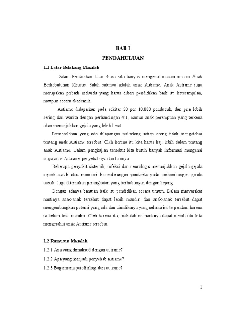 Memahami Autisme: Penyebab dan Gejala | PDF | Pengembangan Diri ...