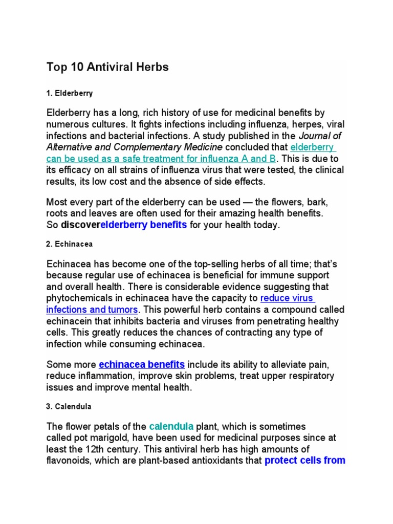 Top 10 Antiviral Herbs: A Guide to Using Powerful Natural Remedies to ...