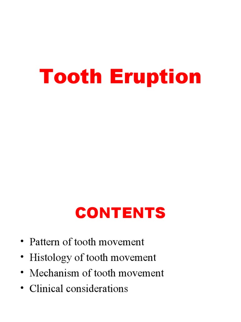 Tooth Eruption | PDF | Tooth | Human Tooth