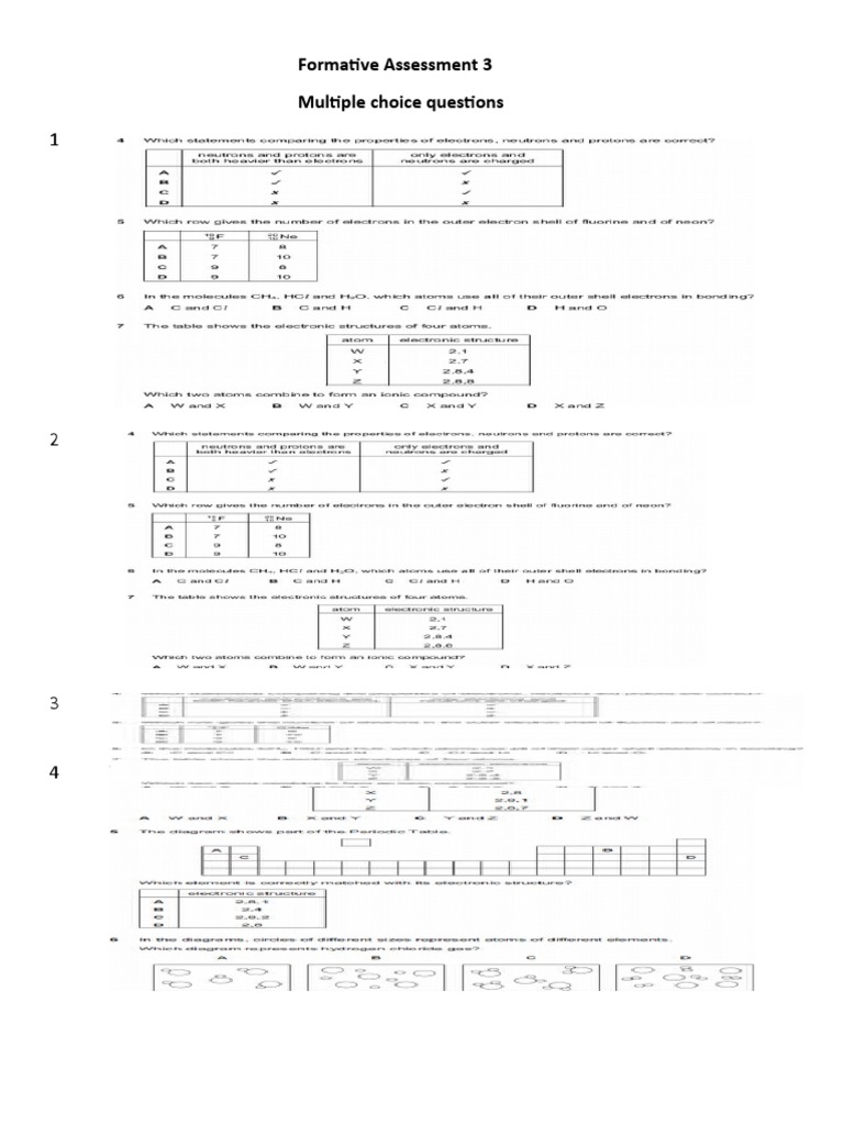 Formative Assessment 3 Multiple Choice Questions | PDF