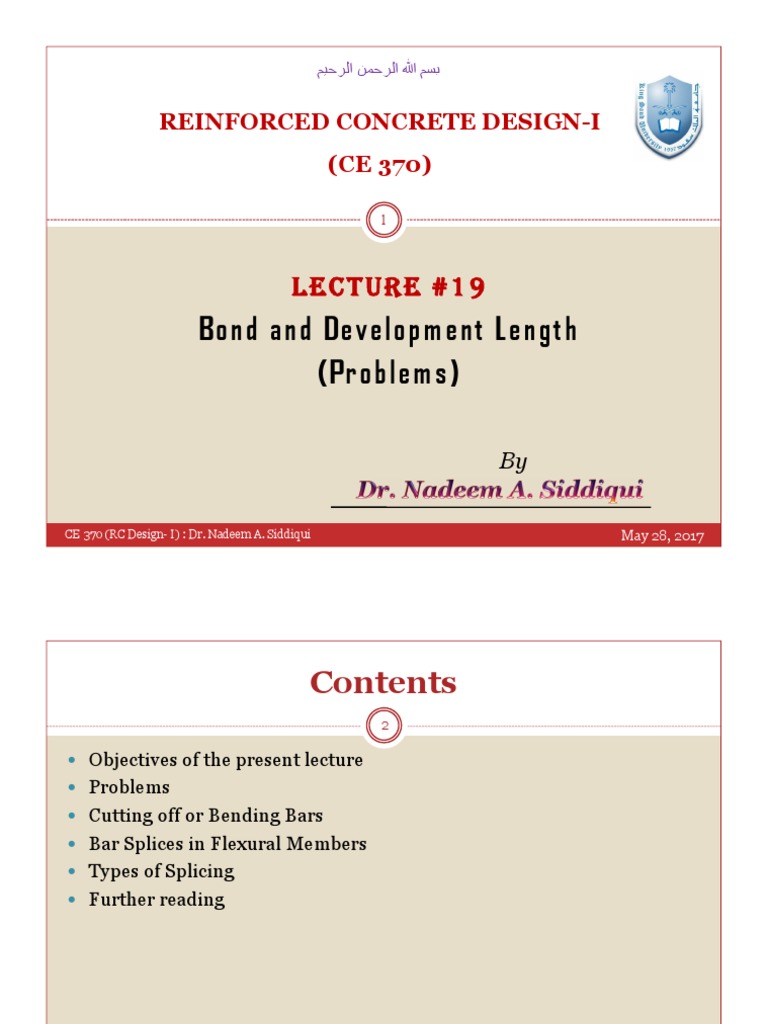 CE 370-Lecture-19 (Bond and Development Length) - Problems (Read-Only ...