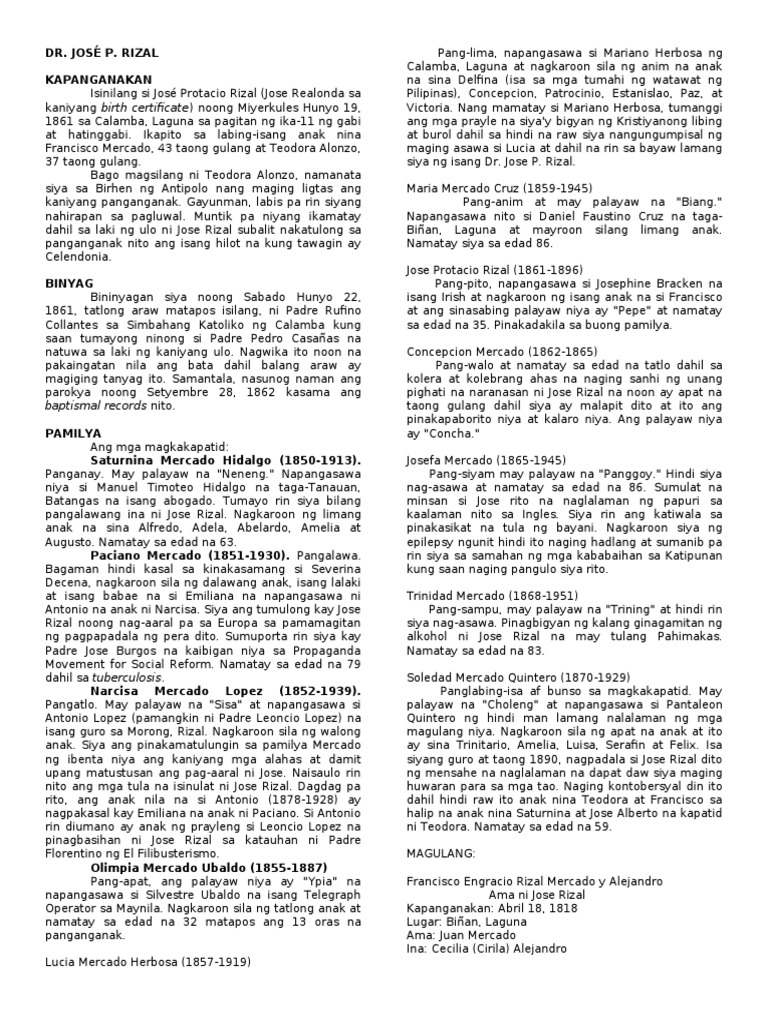 3Dr. Jose Protacio Rizal | PDF