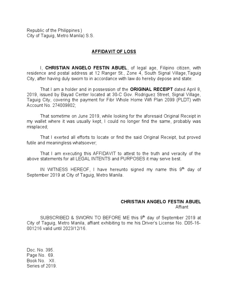 AAAA LOST - Bayad Center Receipt PLDT Abuel | PDF