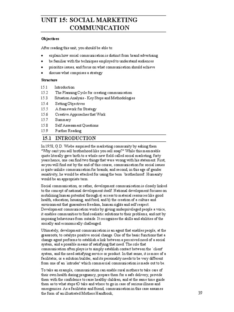 16 Social Marketing Communication | PDF | Target Audience | Communication