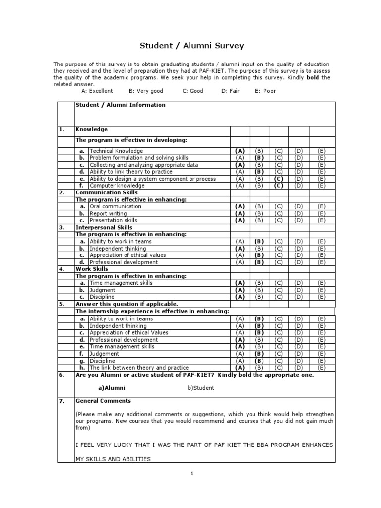 Student / Alumni Survey | PDF | System | Knowledge