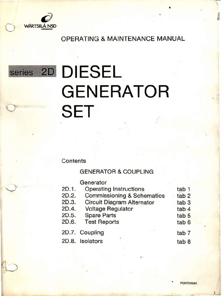 2D Diesel Generator Set Generator & Coupling PDF | PDF