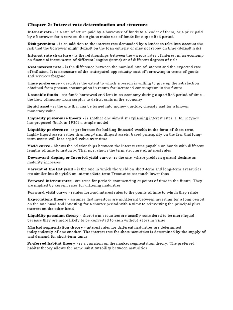 Interest Rate Determination Explained | PDF | Yield Curve | Interest Rates