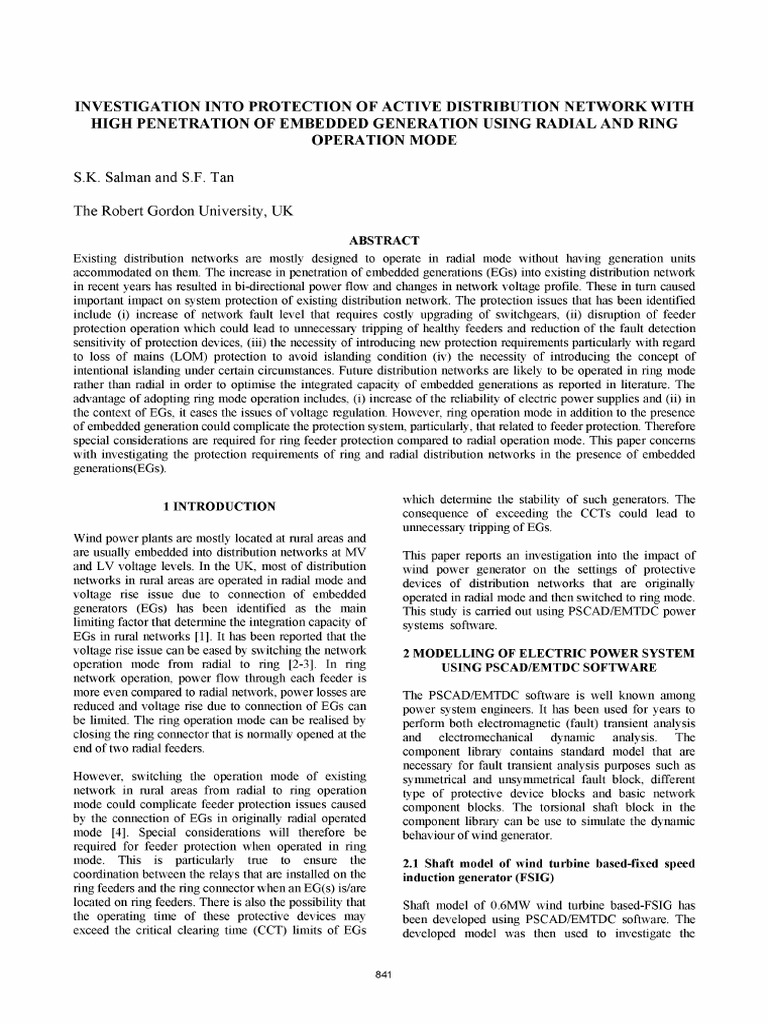 Investigation Into Protection of Active Distribution Network With High Penetration of Embedded ...